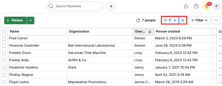 Filtering - Knowledge Base | Pipedrive